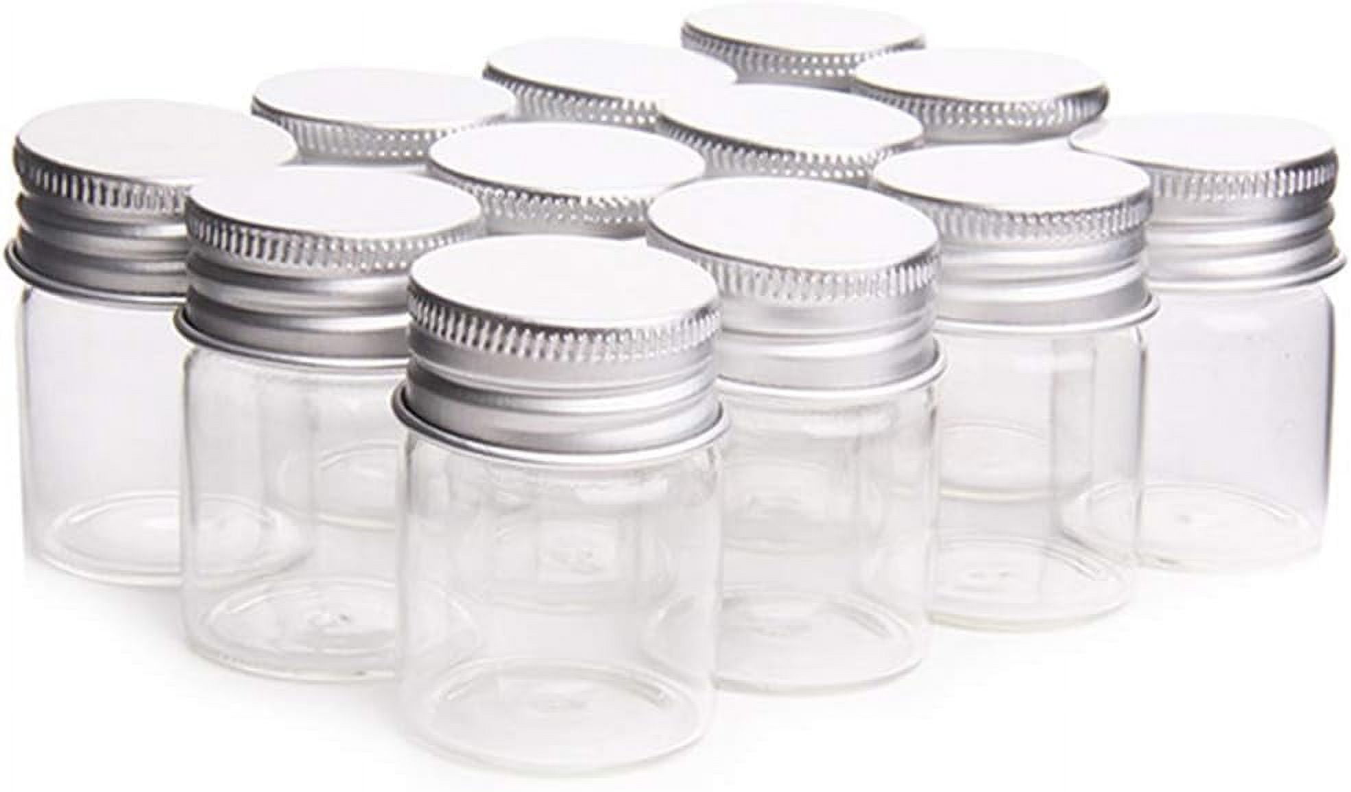12 Pcs Empty Clear Glass Bottles with Screw Aluminum Cap Mini Container ...