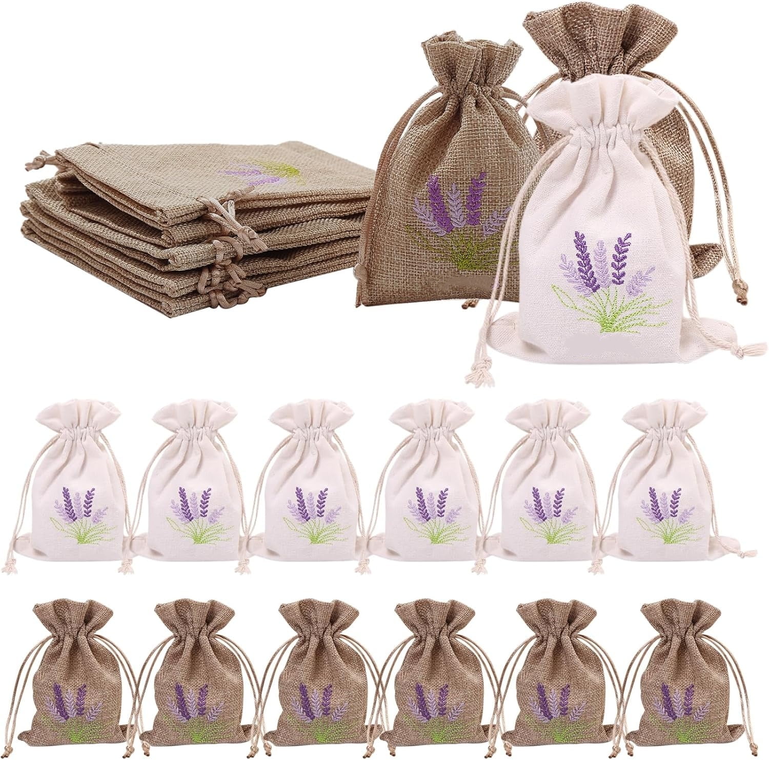 12 Pcs Empty Sachet Bags, Boriyuan Small Embroidered Lavender Bags with ...