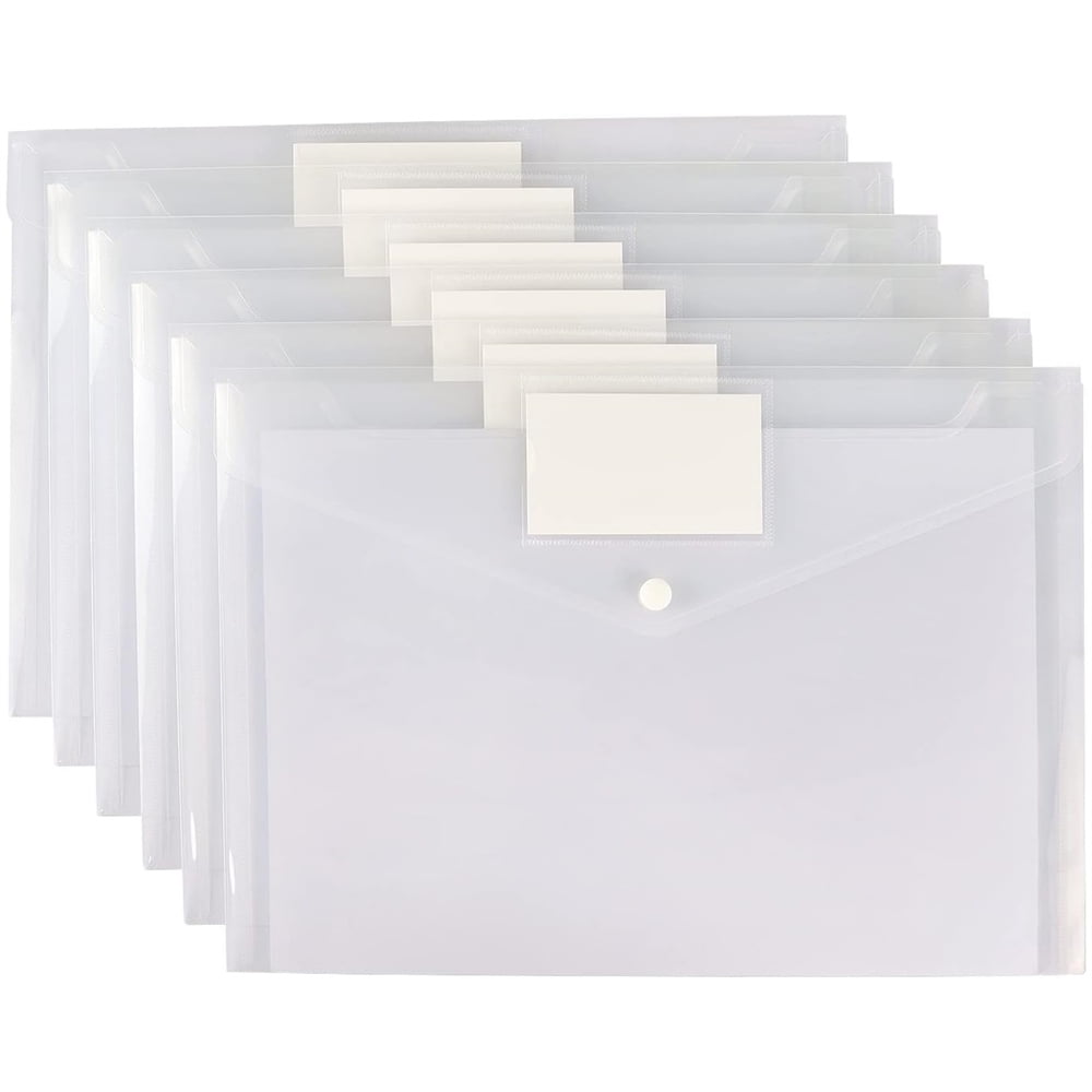 12 Pcs Envelopes Binder Pocket,Plastic Binder Folders,A4 Size File ...