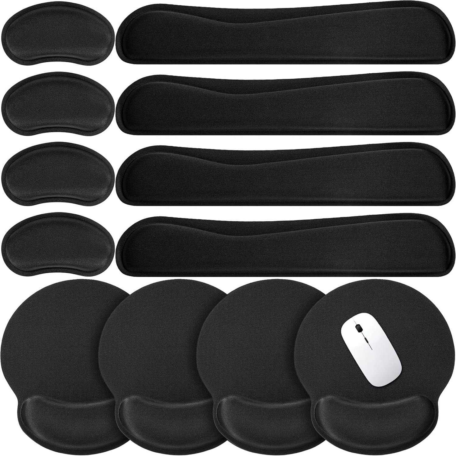 12 Pcs Ergonomic Mouse Pad and Keyboard with Wrist Support Set Arm Rest ...