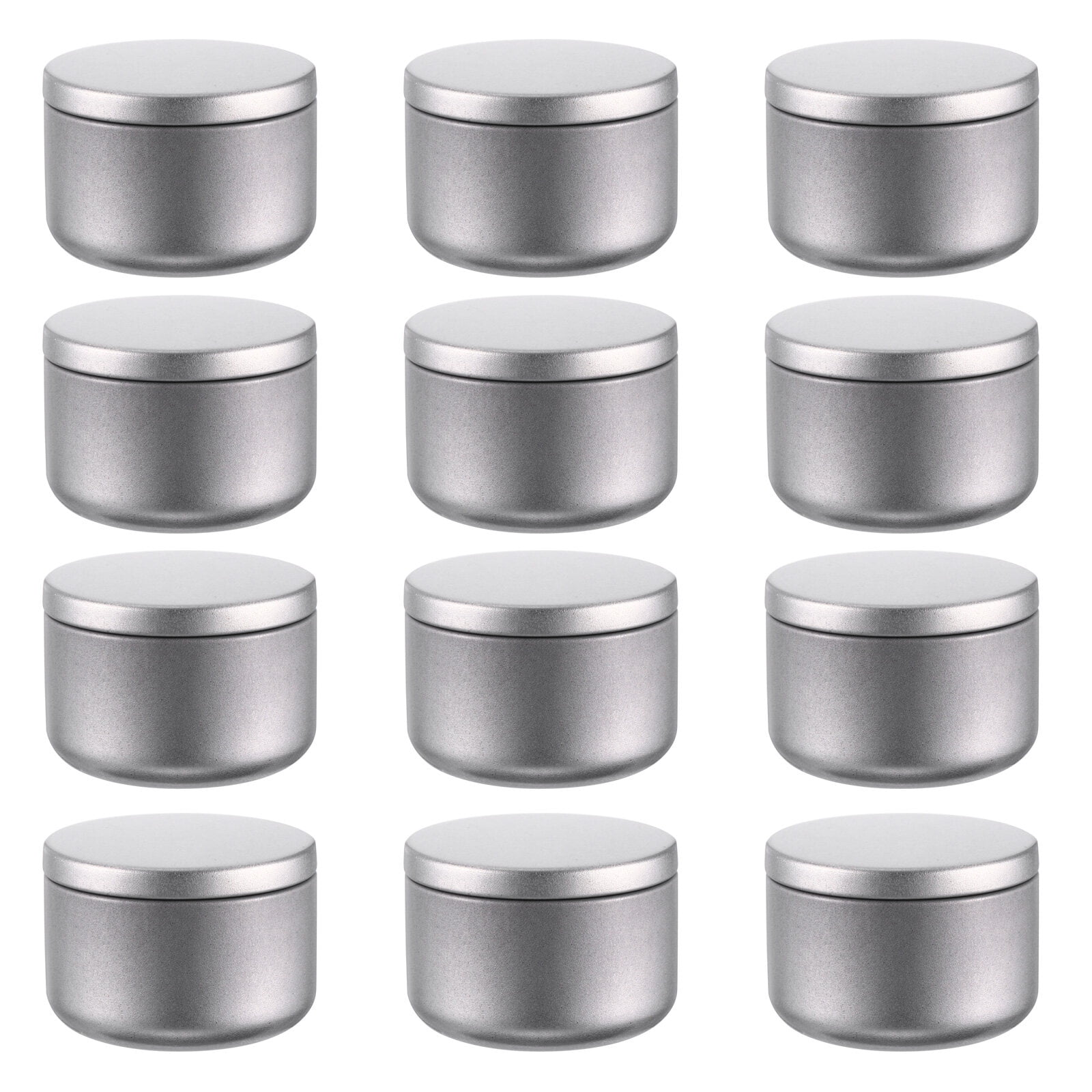 Houderco Round Tin Containers Rustic Silver 12Pack 2.1X1.5in - Walmart.com