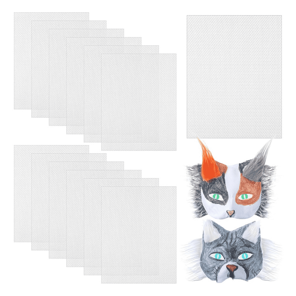 12 Pcs Eye Mesh DIY Mask Material Kit Plastic Sheets for Handicraft ...