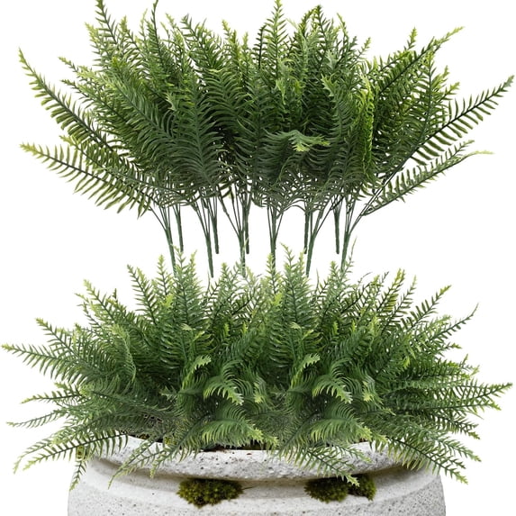 12 Pcs Fake Ferns for Outdoors UV Resistant Faux Fern Plants ...