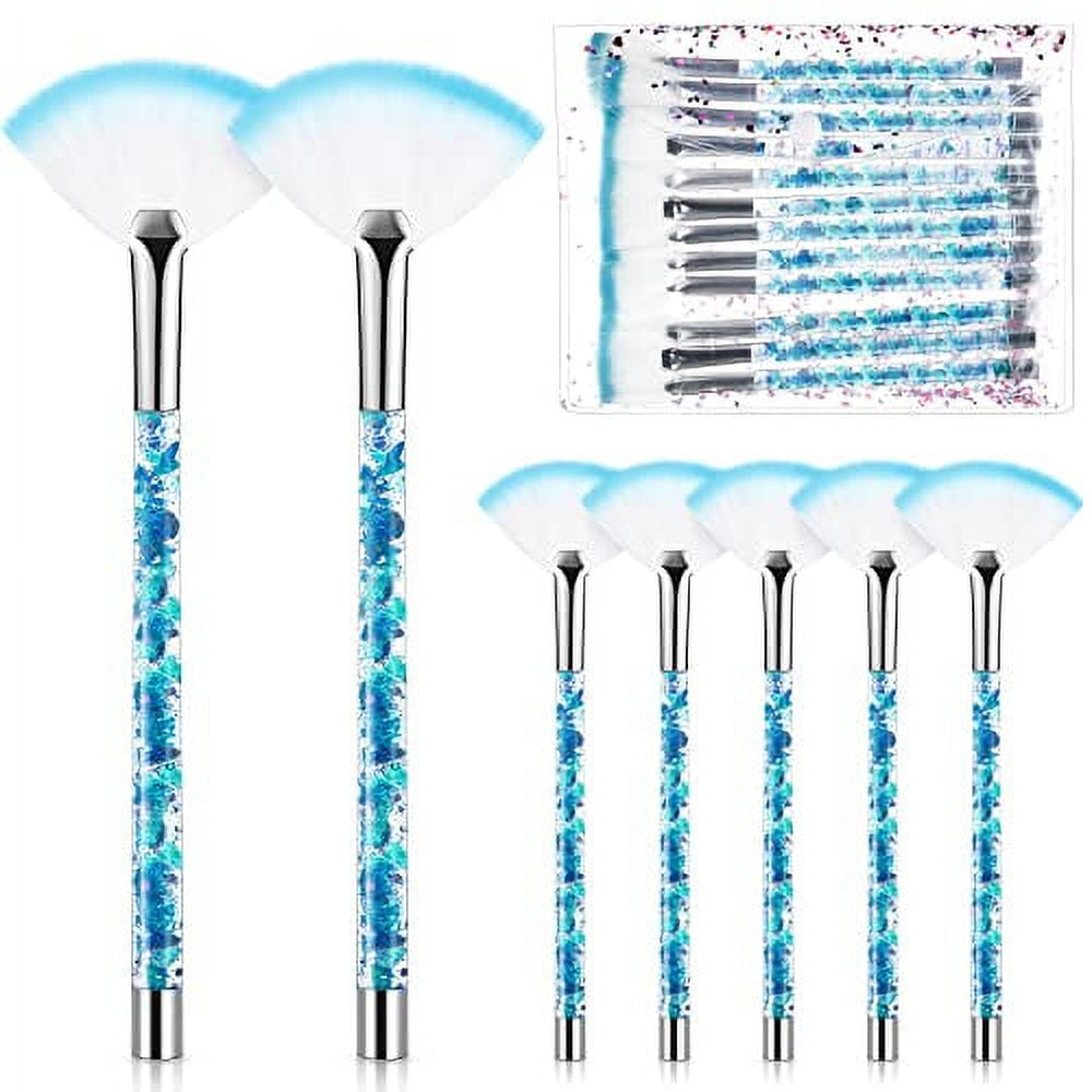 12 Pcs Fan Brushes for Facial Mask Brushes with Glitter Quicksand ...