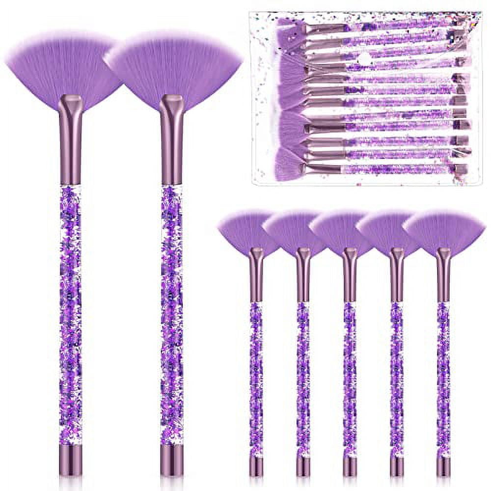 12 Pcs Fan Brushes for Facial Mask Brushes with Glitter Quicksand ...