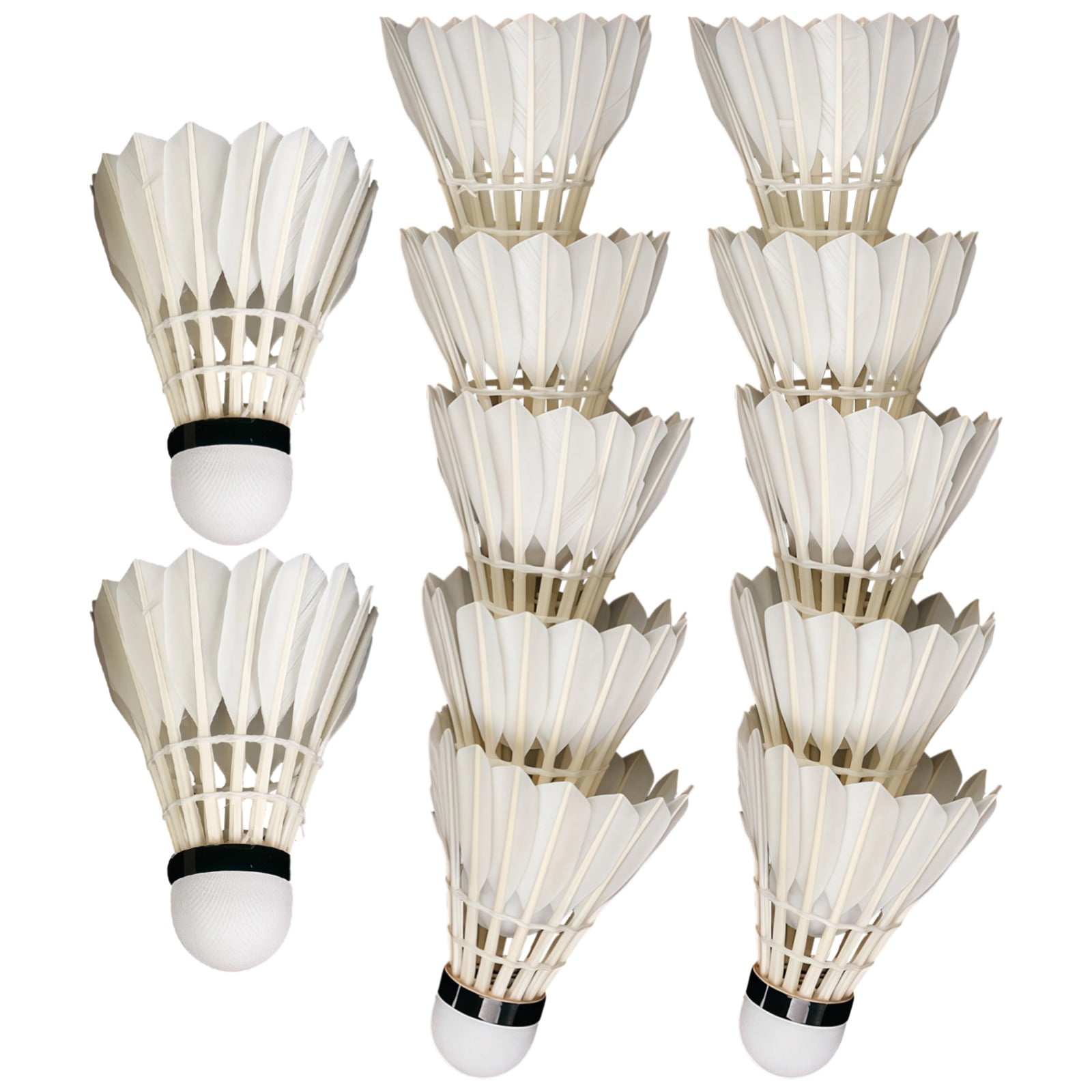 12 Pcs Feather Badminton, Quality Indoor & Outdoor Training ...