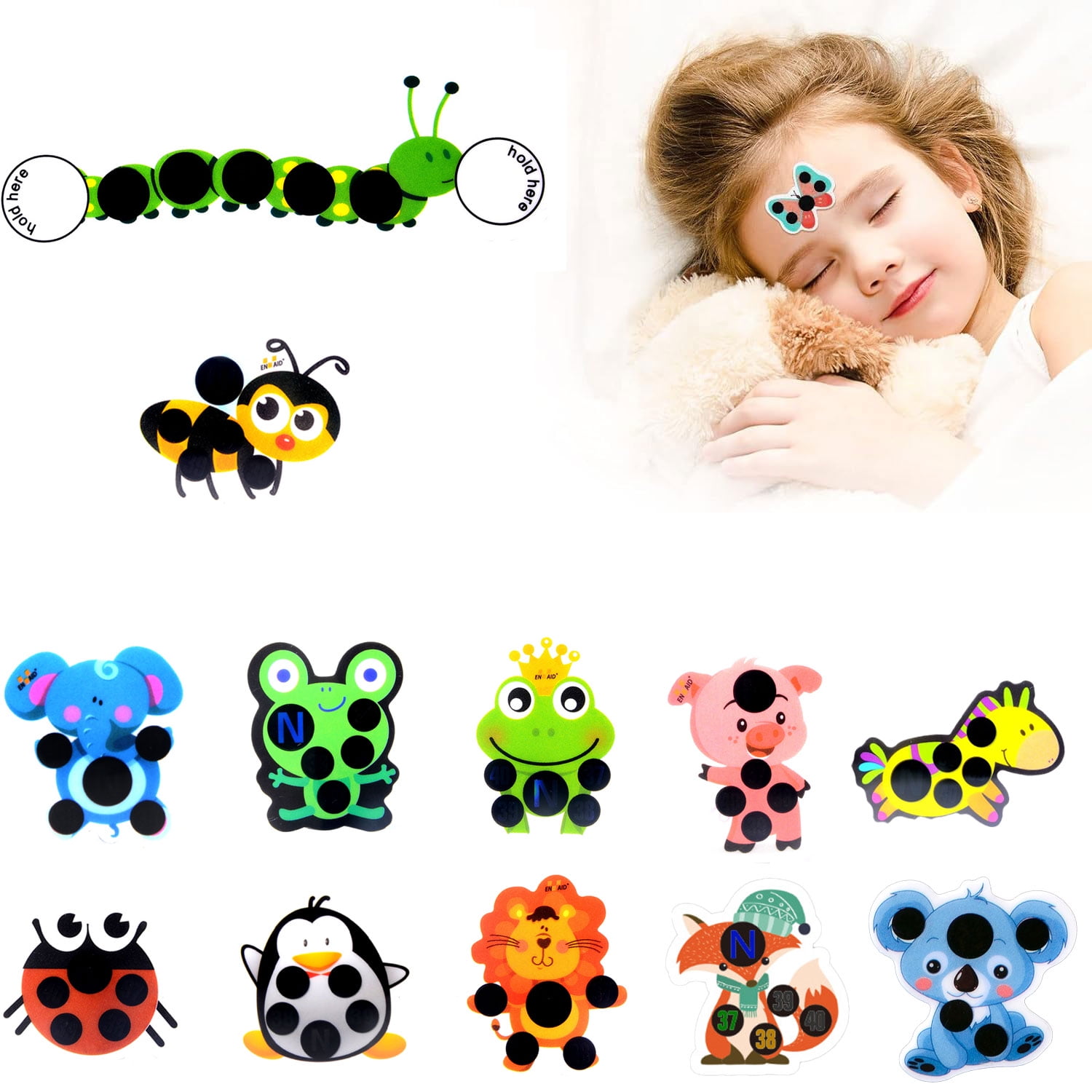 12 Pcs Fever Bug Stickers for Kids, Quick, Continuous Temperature ...