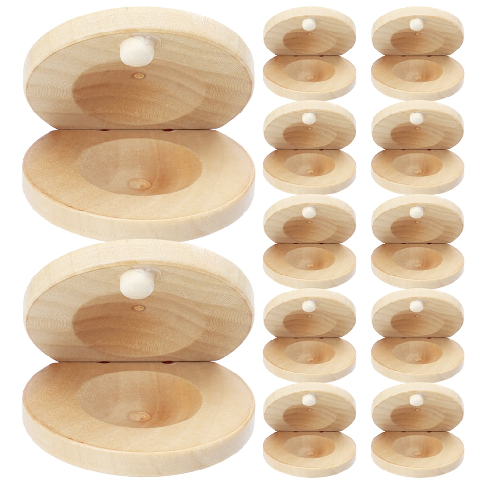 12 Pcs Finger Castanet Wood Music Instrument Castanets Xylophone Child ...