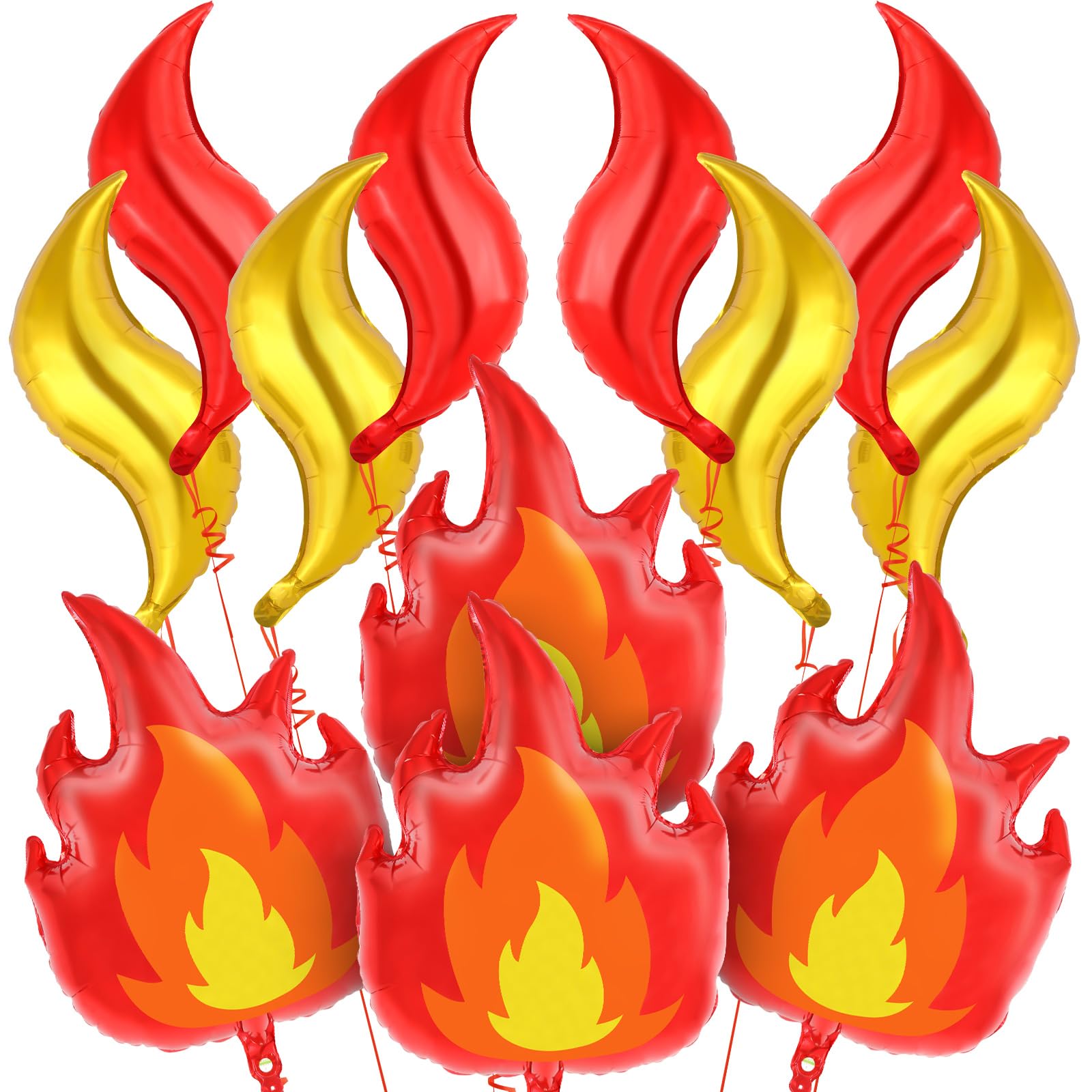 12 Pcs FireTRDN Balloons and Flame Balloons Aluminum Foil Fire ...