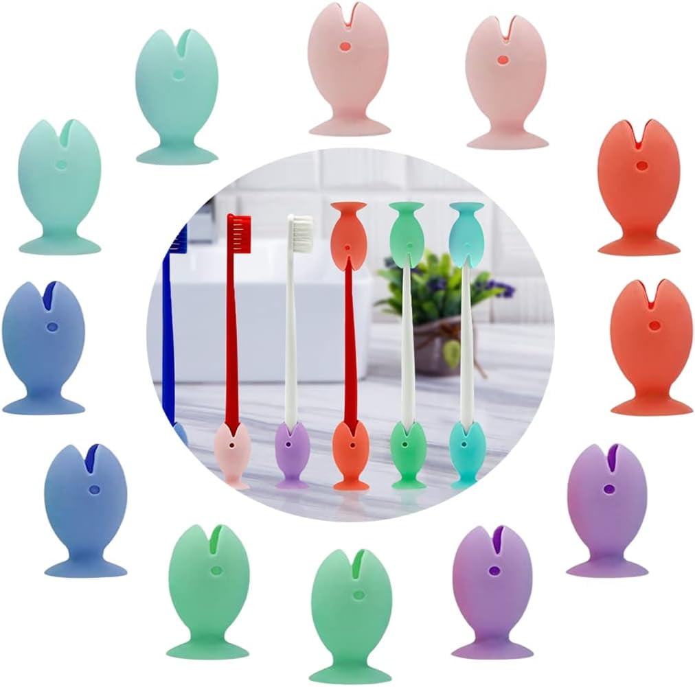 12 Pcs Fish Silicone Toothbrush Holders and Toothbrush Head Covers, 6 ...