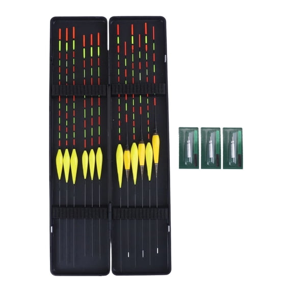 12 Pcs Fishing Floats Set with Tackle Box, 9 Day & 3 Night Bobbers for ...