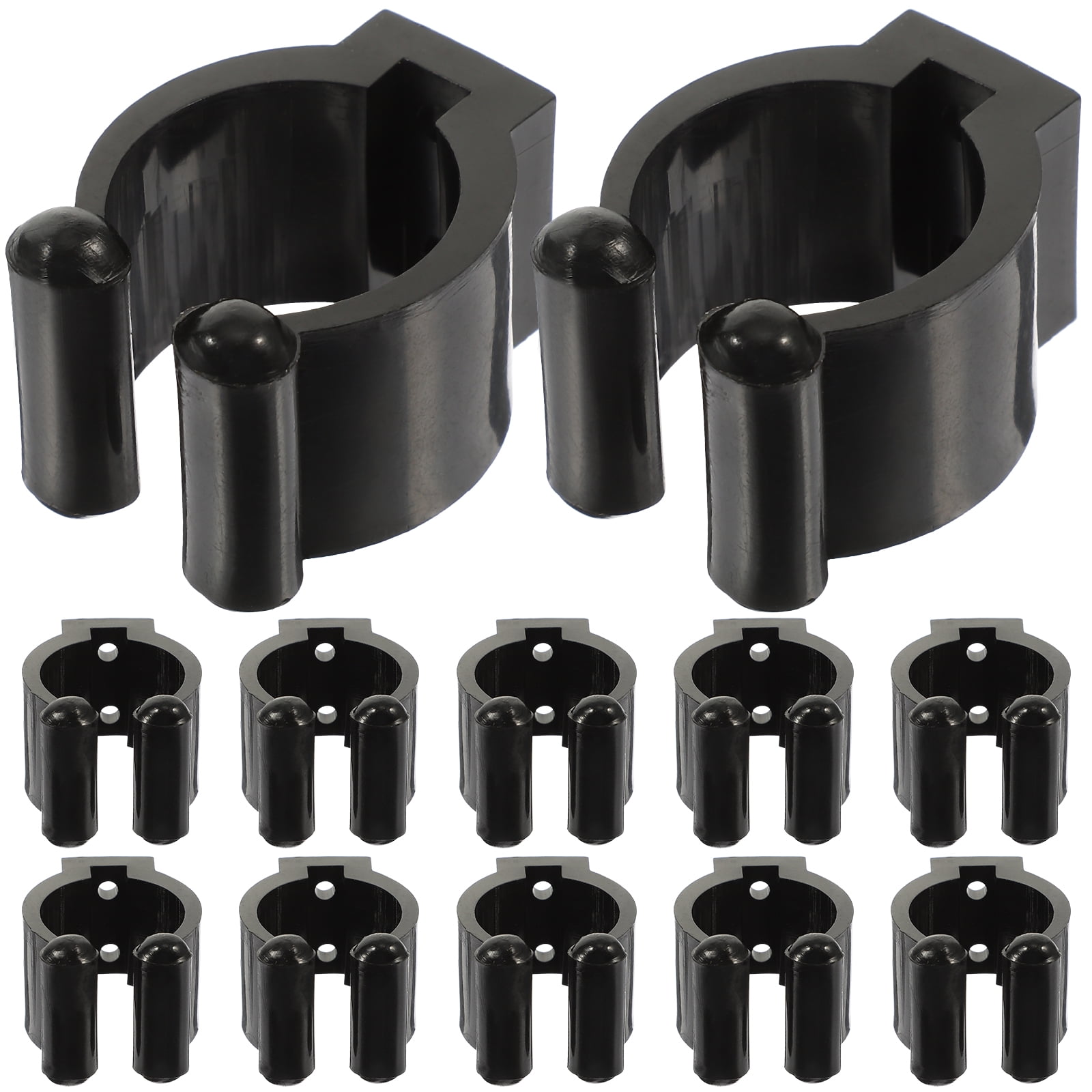 12 Pcs Fishing Rod Clip Clamp Pool Storage Rack Bracket Pole Plastic ...