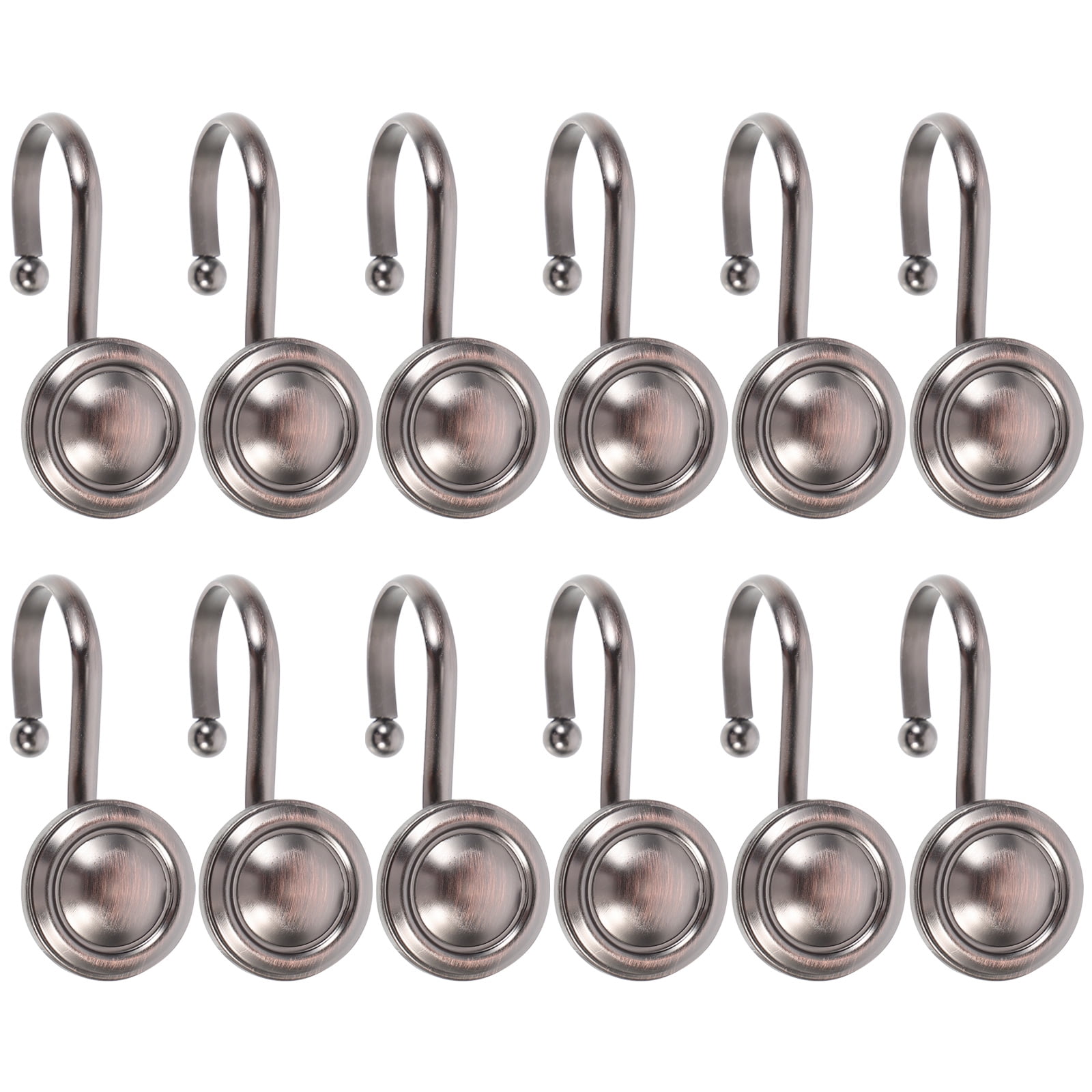 12 Pcs Fixing Curtain Hooks Dark Green Shower Bathtub Rings - Walmart.com