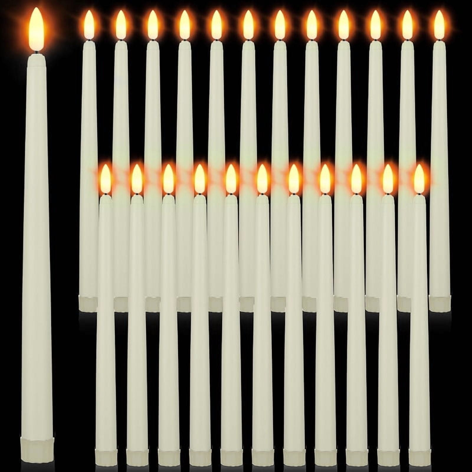 12 Pcs Flameless Taper Candles Battery Operated Fake 11 Inch Candles ...