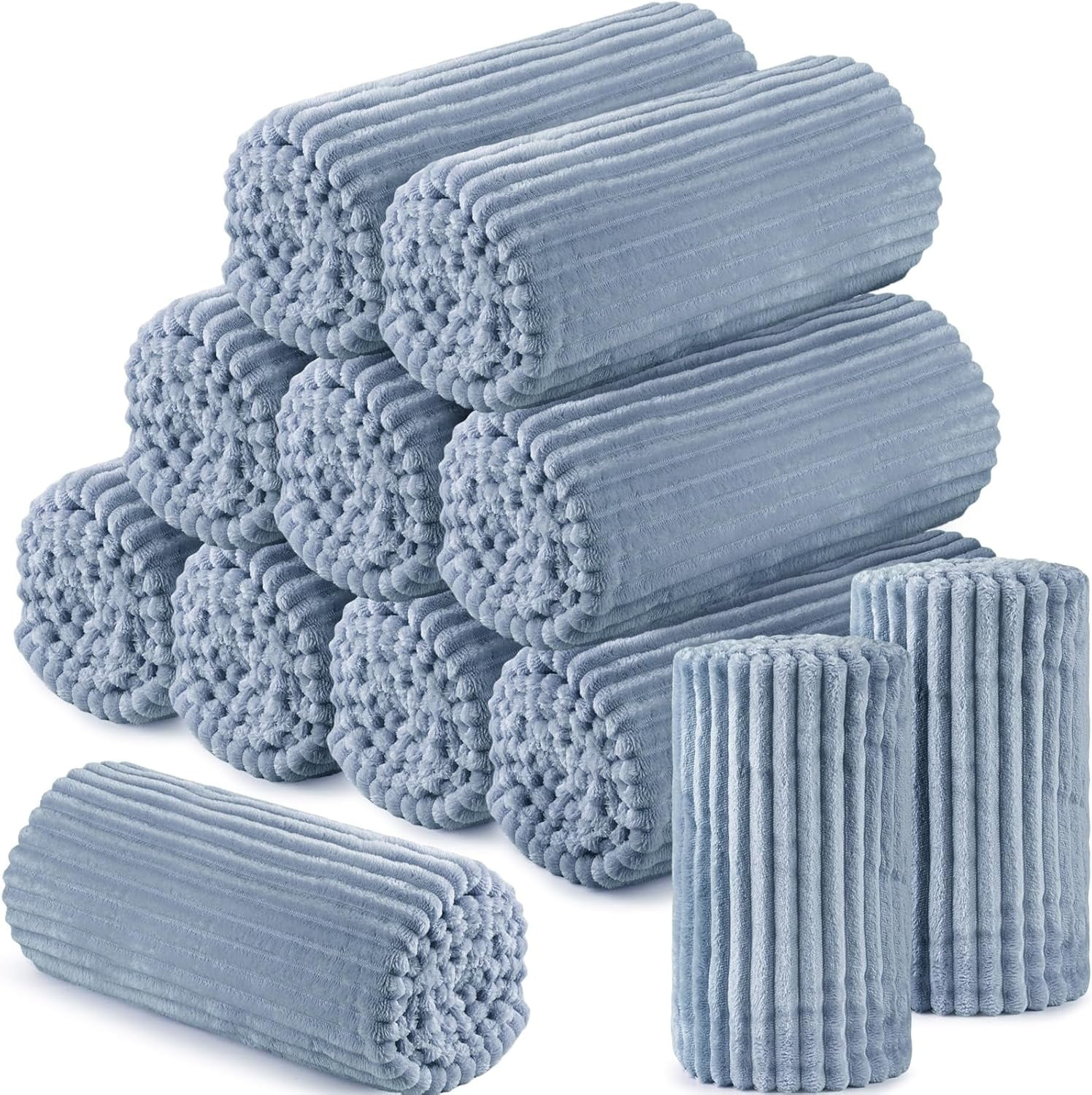 12 Pcs Flannel Throw Blanket Bulk 50 x 60 Inch Sleepover Blankets ...