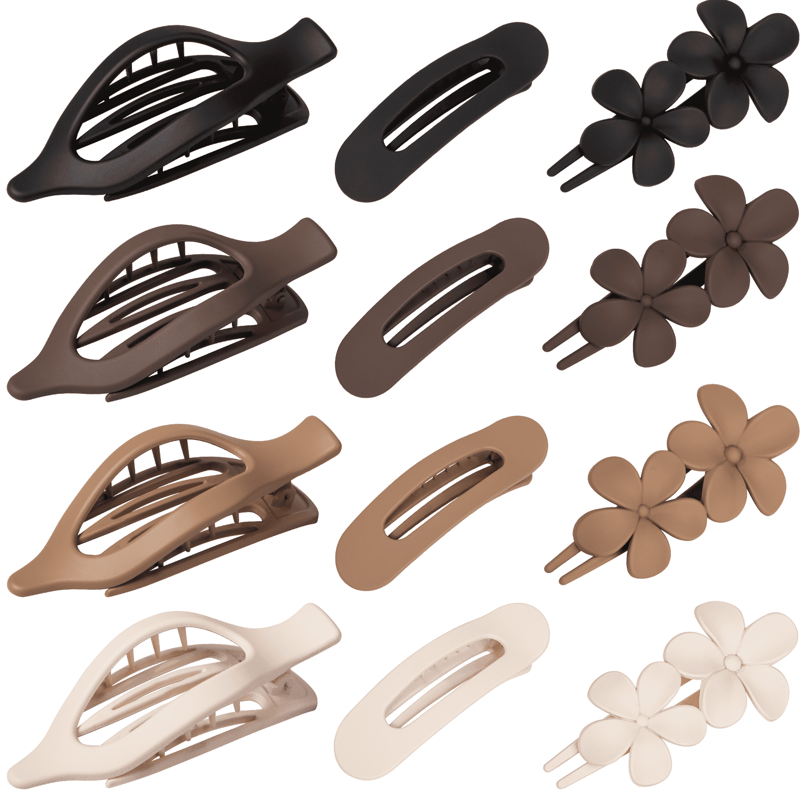 Vigorpace, 12 Pcs Flat Hair Clips, 4.6 inches, for All Hair Types ...