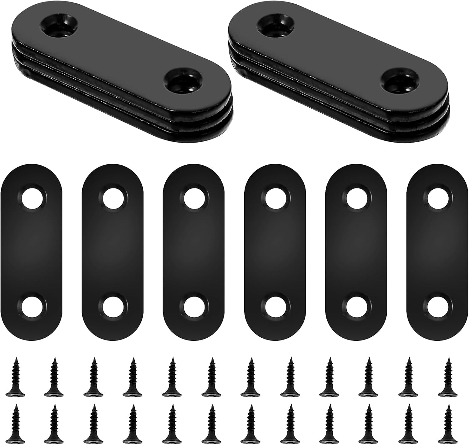 12 Pcs Flat Plate Straight Bracket Metal Brackets Mending 46mm x 16mm ...
