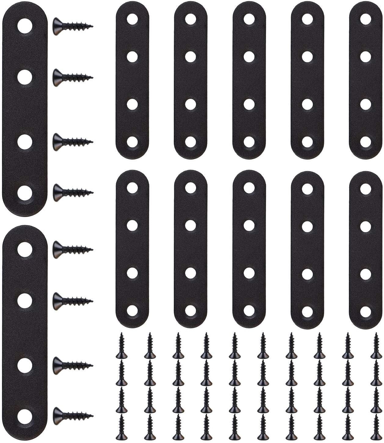 12 Pcs Flat Straight Brace Flat Straight Bracket Stainless Steel Flat ...