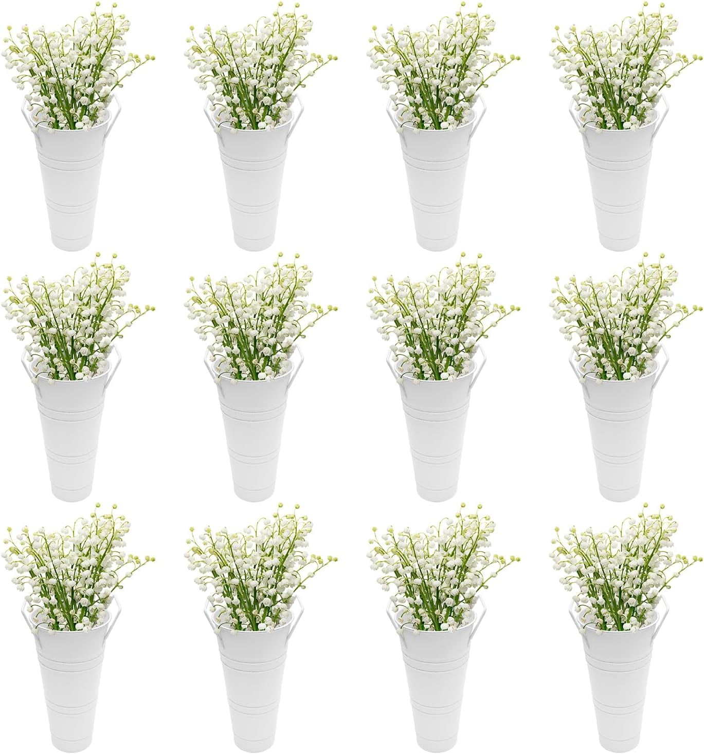 12 Pcs Flower Buckets 9 Inch Metal Flower Bucket for Cut Flowers Modern ...