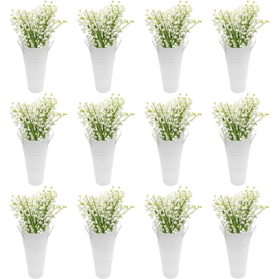 12 Pcs Flower Buckets 9 Inch Metal Flower Bucket for Cut Flowers Modern ...