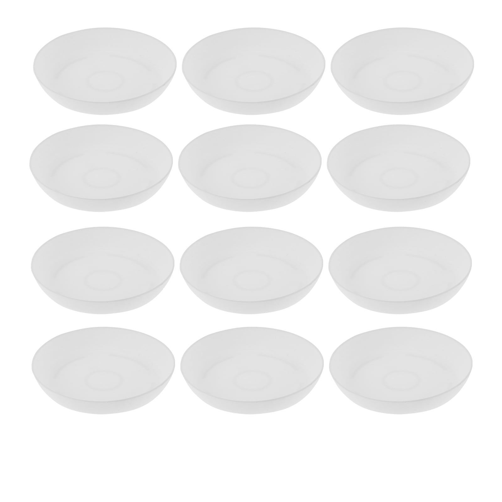 FUEENIRVA 12Pcs Round White Plastic Flower Pot Tray Lightweight Plant ...