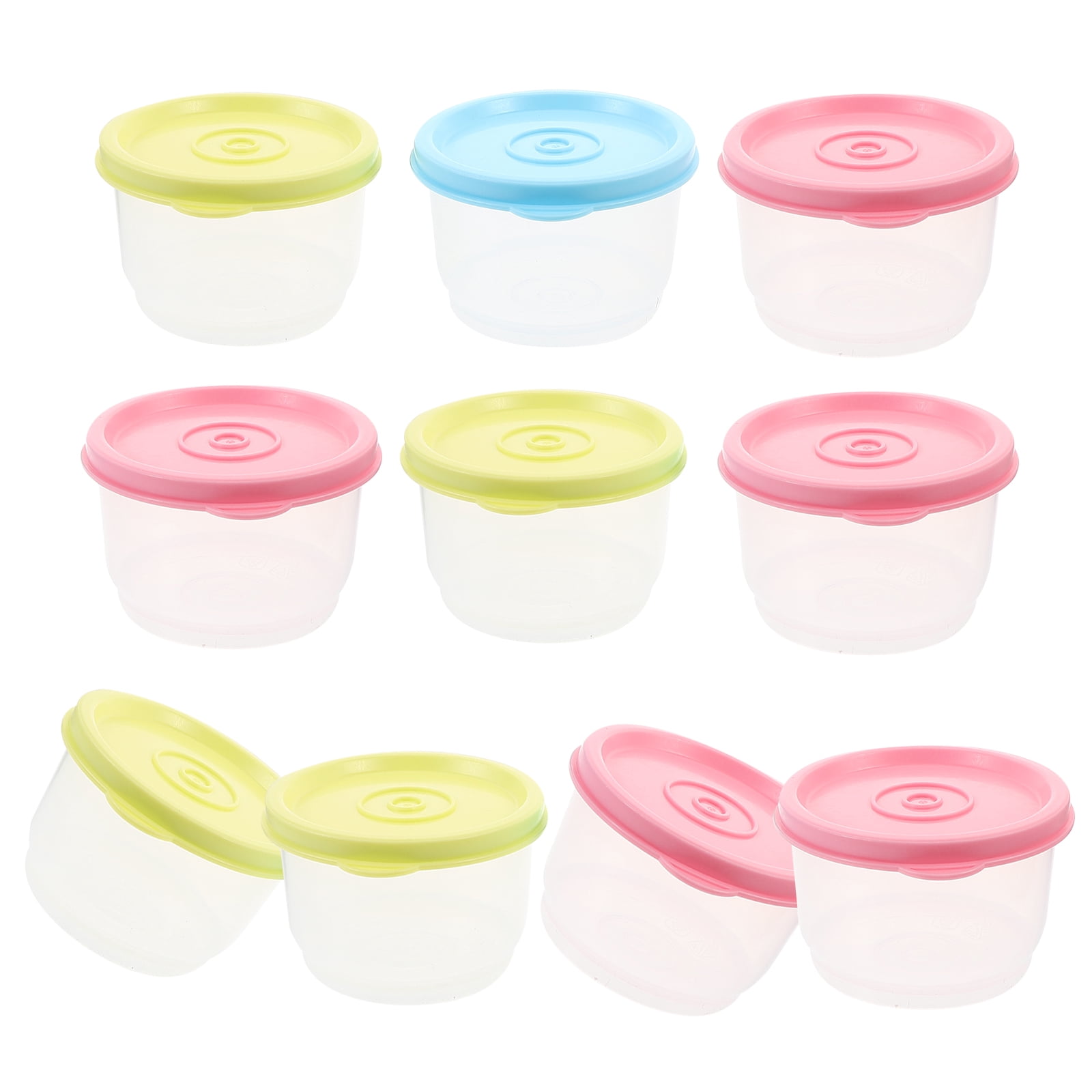 12 Pcs Food Container Round Storage Salad Dressing Snack Boxes ...