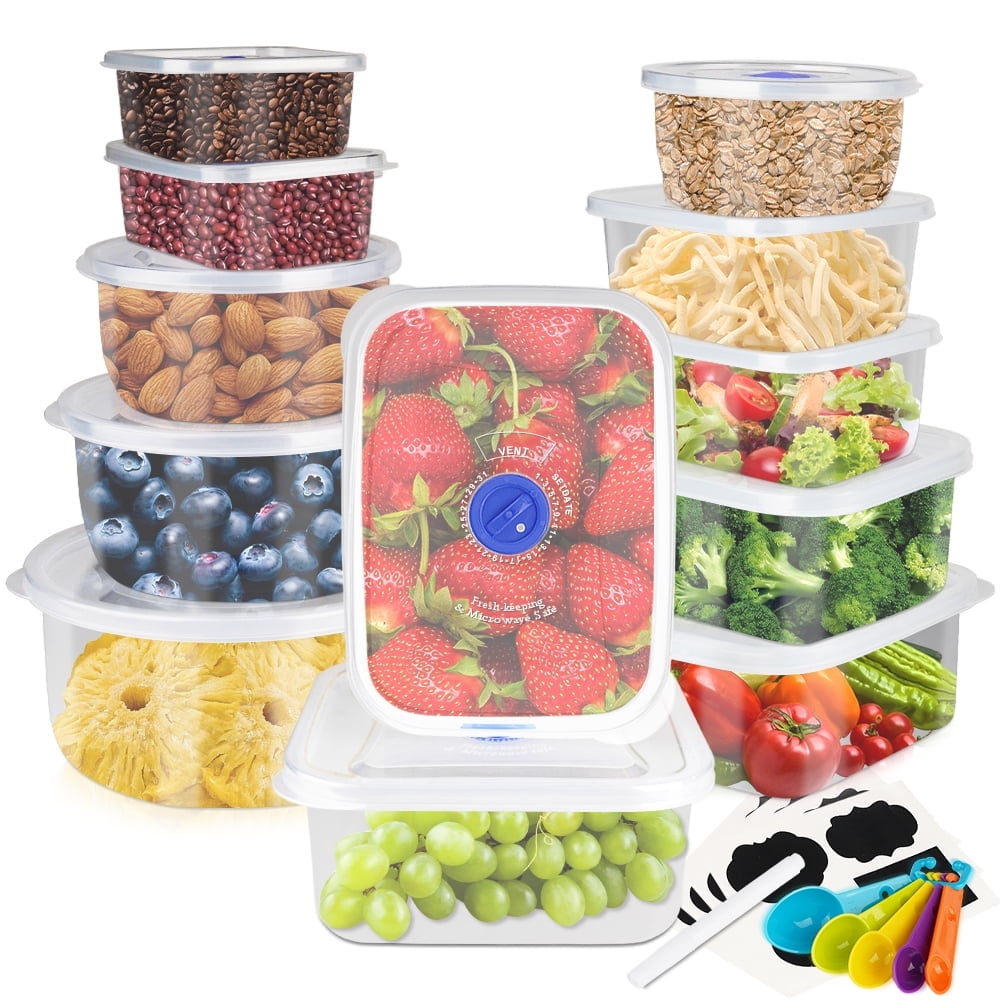 SZZJKJ 24 Piece Food Storage Containers with Lids, BPA-Free Sealed Meal ...