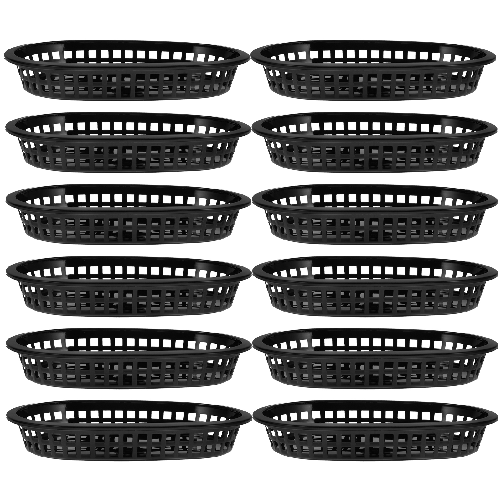 12 Pcs French Fries Hamburger Basket Plastic Dessert Trays Fruit Dishes ...
