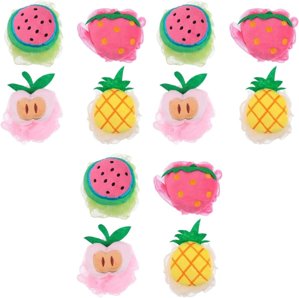 12 Pcs Fruit Shape Bath Flower Child Loofah Plush Sponge Ball - Walmart.com