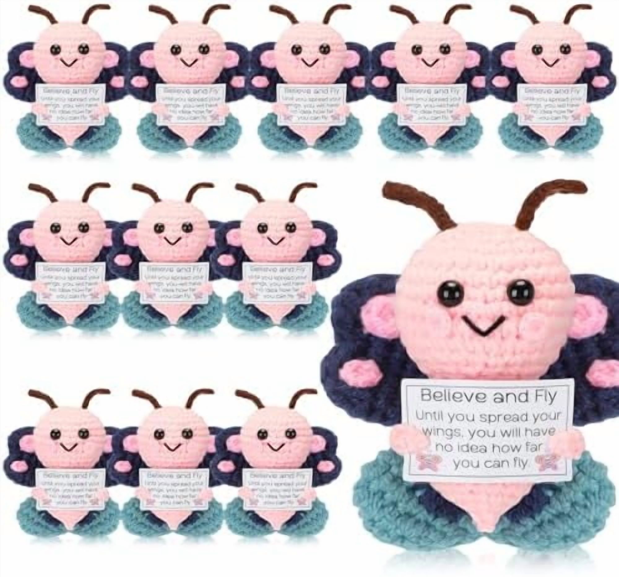 12 Pcs Funny Positive Emotional Crochet Butterfly Gifts Inspirational ...