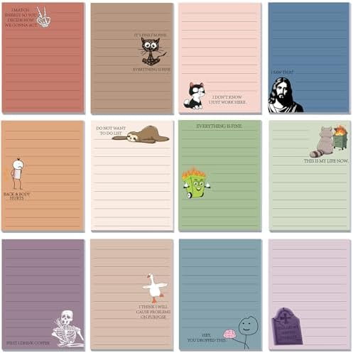 12 Pcs Funny Sticky Notes for Work 4x3 Inches Sarcastic Self Adhesive ...