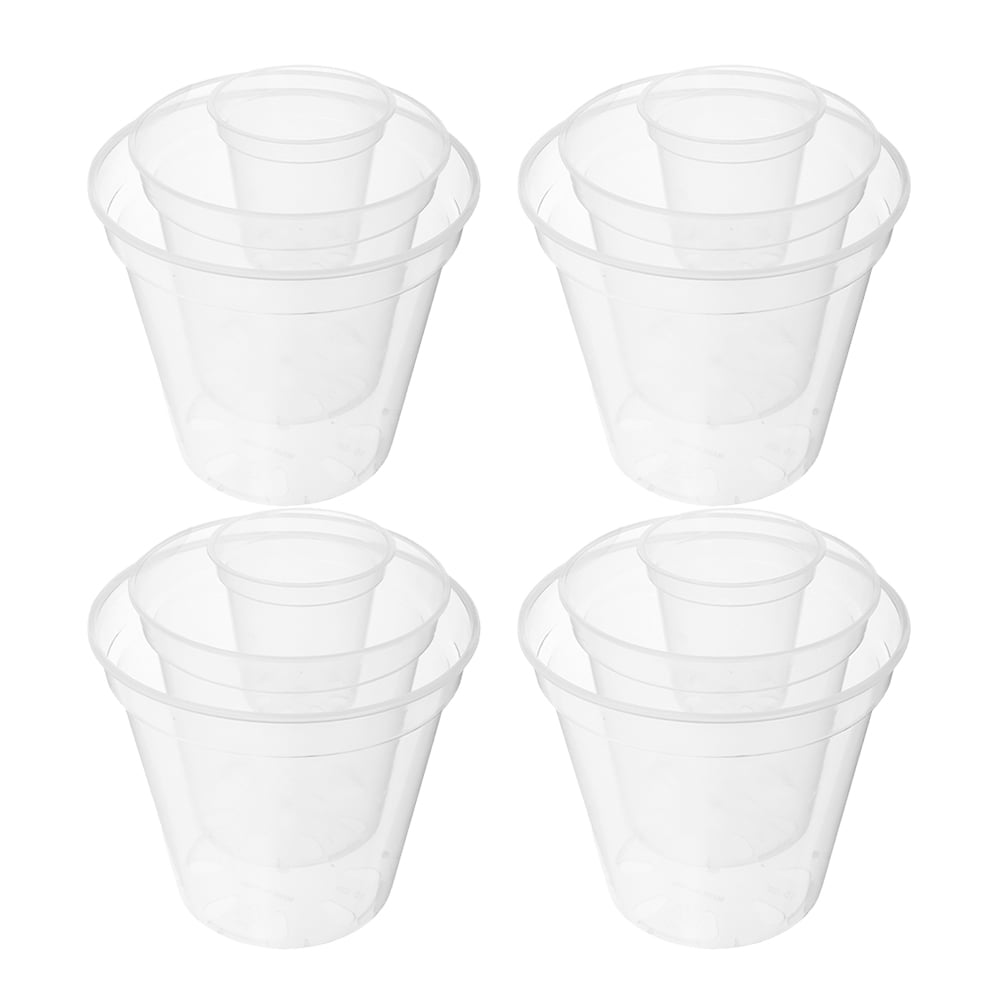 12 Pcs Garden Breathable Flower Pot Small Orchid Plastic Orchids Pots ...