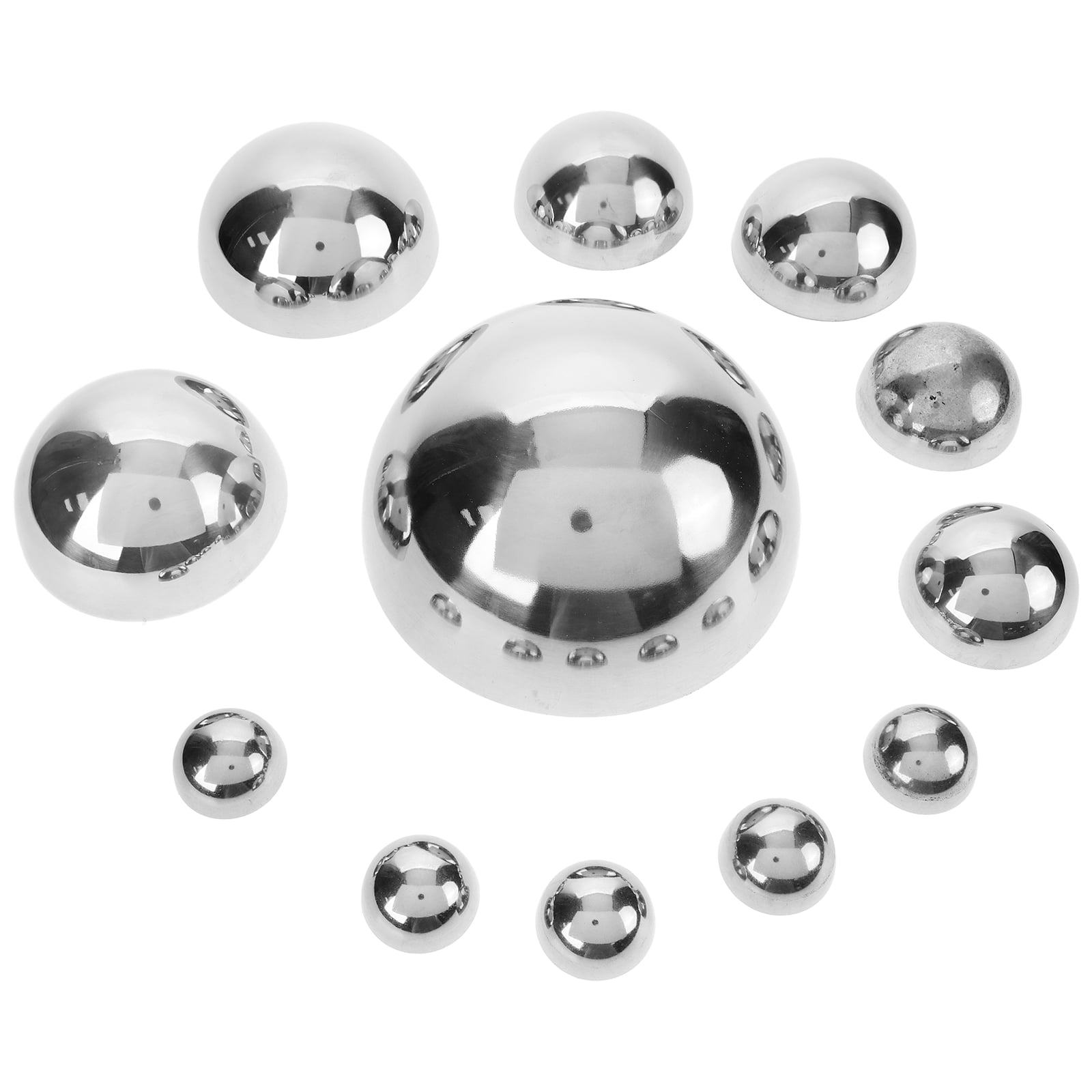 WRITWAA 12Pcs Stainless Steel Hemisphere Gazing Balls for Garden Home ...