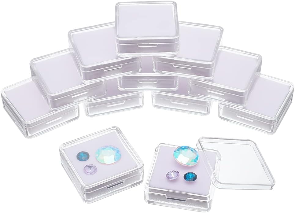 12 Pcs Gemstone Display Box 1.6x1.6x0.6 Transparent Acrylic Square ...