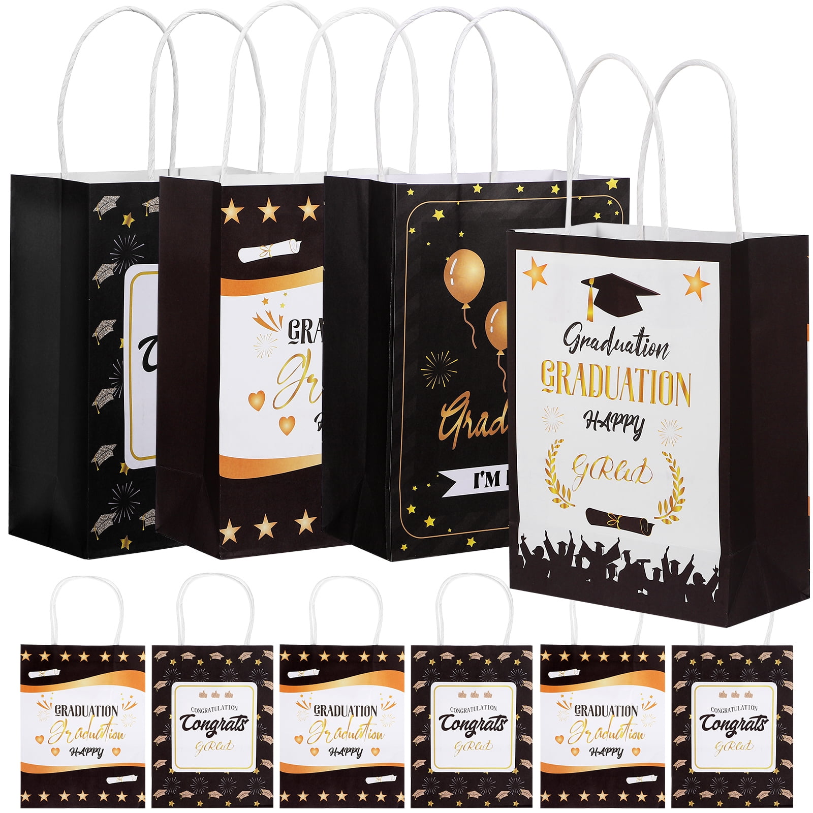 12 Pcs Gift Bags Graduation Favors Treat Bags Party Candy Gifts Bags ...
