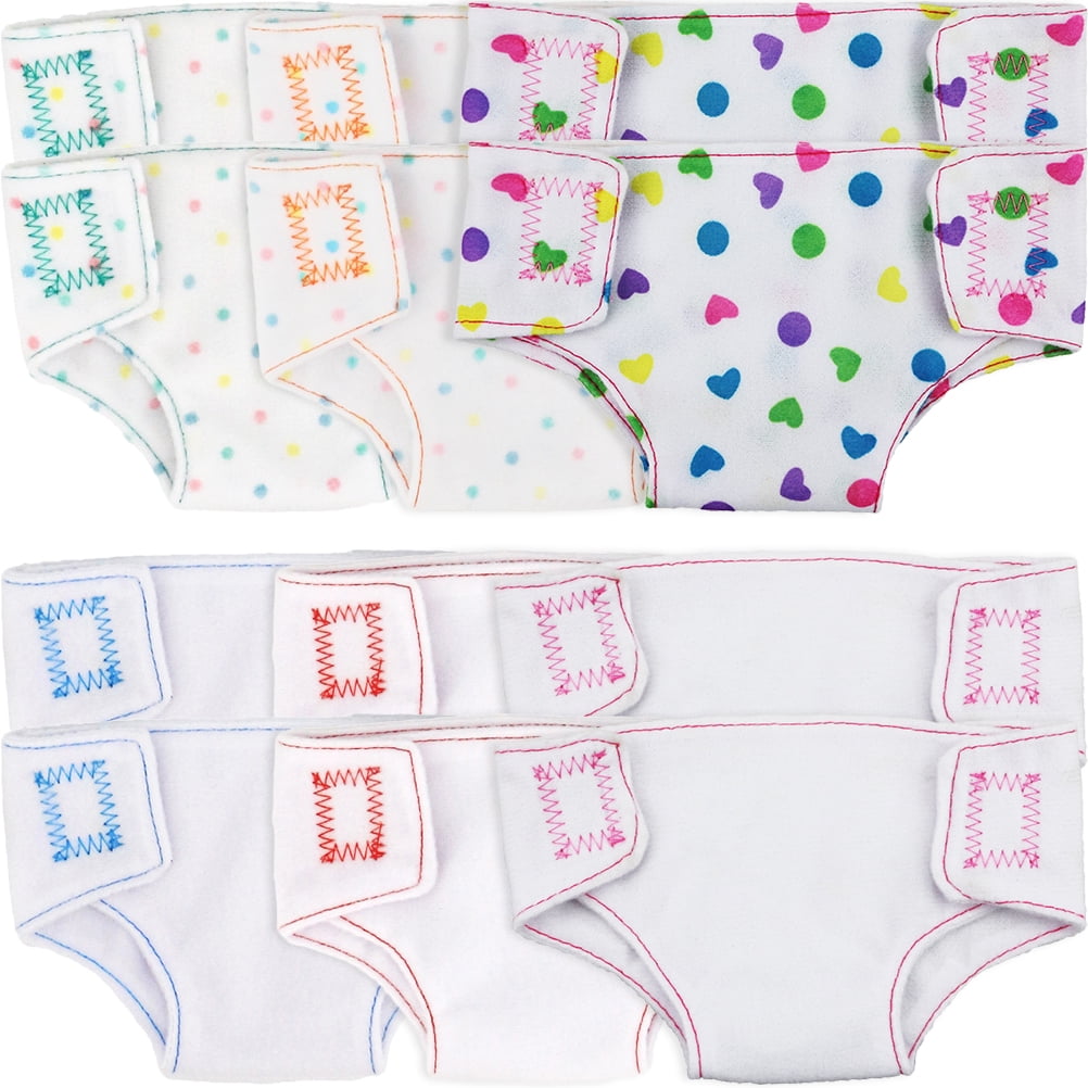 12 Pcs Girls' Cloth Diapers Gift Baby Doll Pretend Play Toys Newborn ...