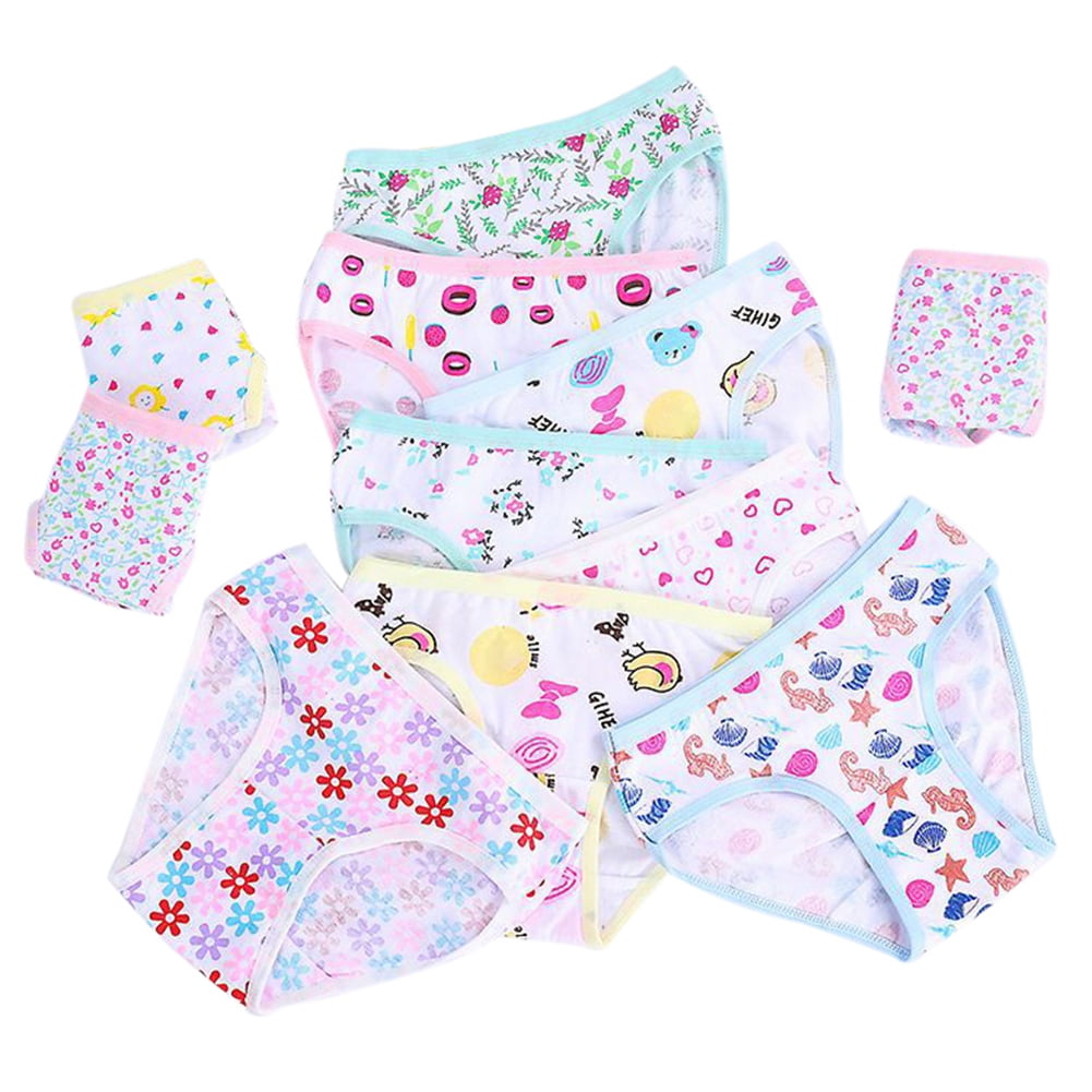 12 Pcs Girls' Cotton Brief Breathable Toddler Panties Kids Assorted ...