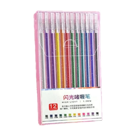 12 Pcs Glitter Gel Pen Set - 6.4in, 5ml Fast-Drying Sparkle Pens for ...