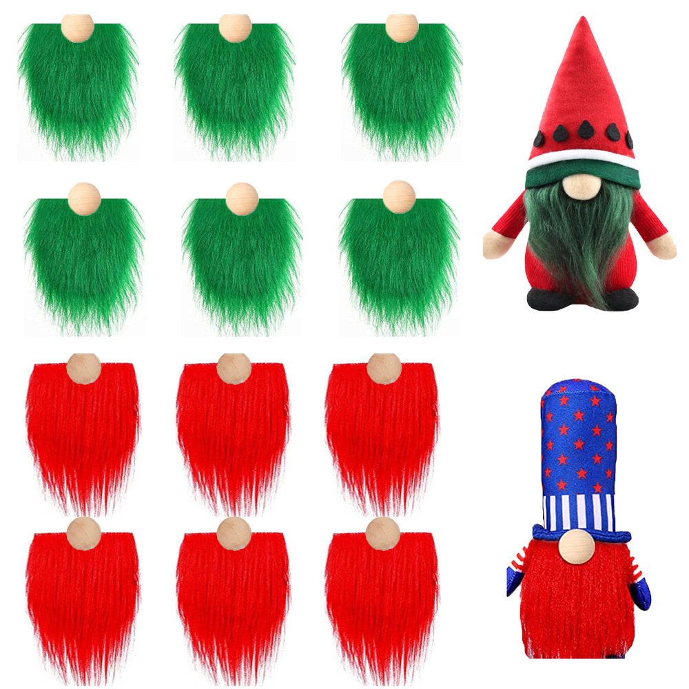 12 Pcs Gnome Beards for Crafts Christmas Faux Fur Fabric Precut Gnomes ...