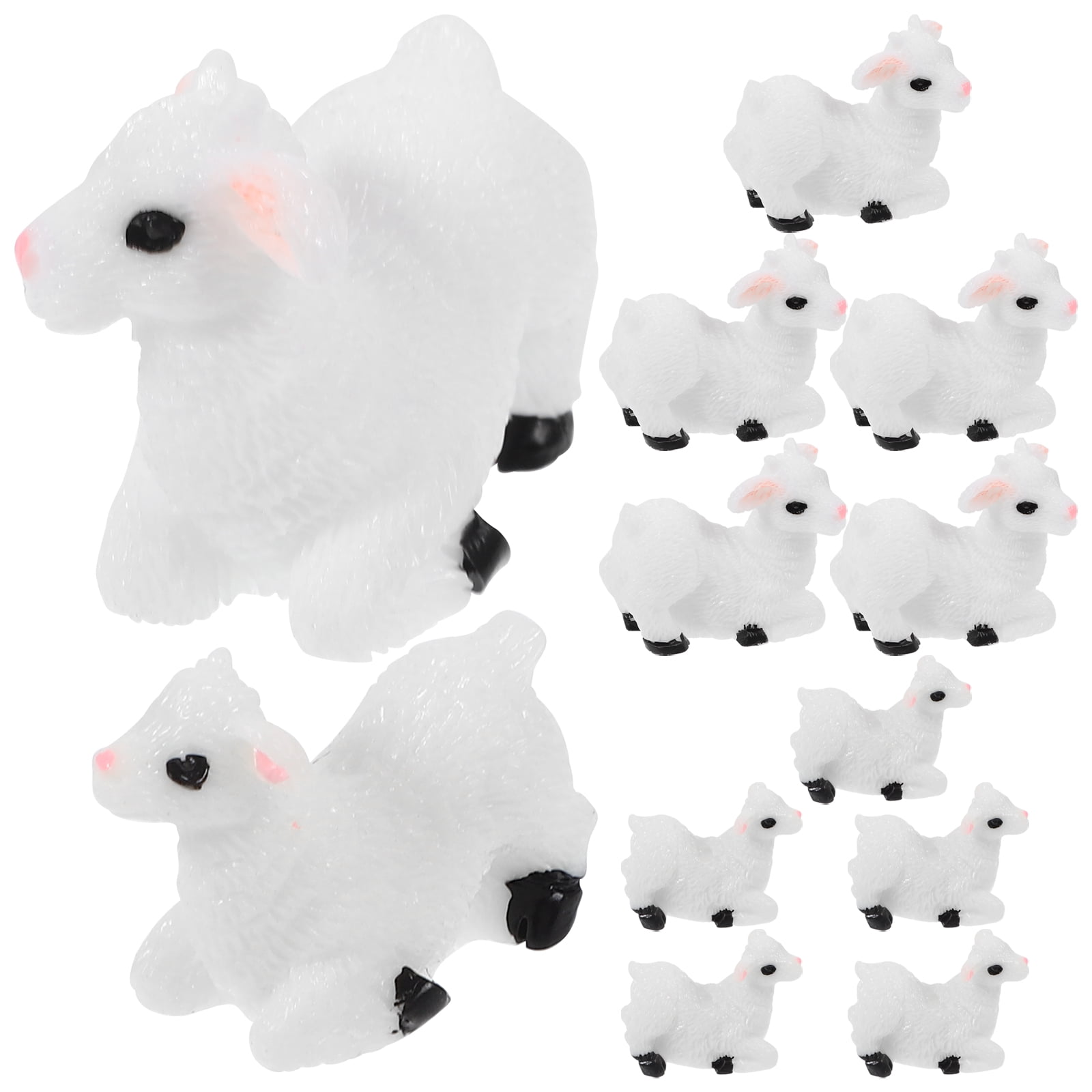 12 Pcs Goat Resin Crafts Tiny Animal Figurines Garden Decor Sheep Toy ...