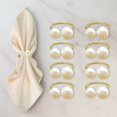 12 Pcs Gold Napkin Rings - Pearl Napkin Rings, Metal Napkin Ring for ...