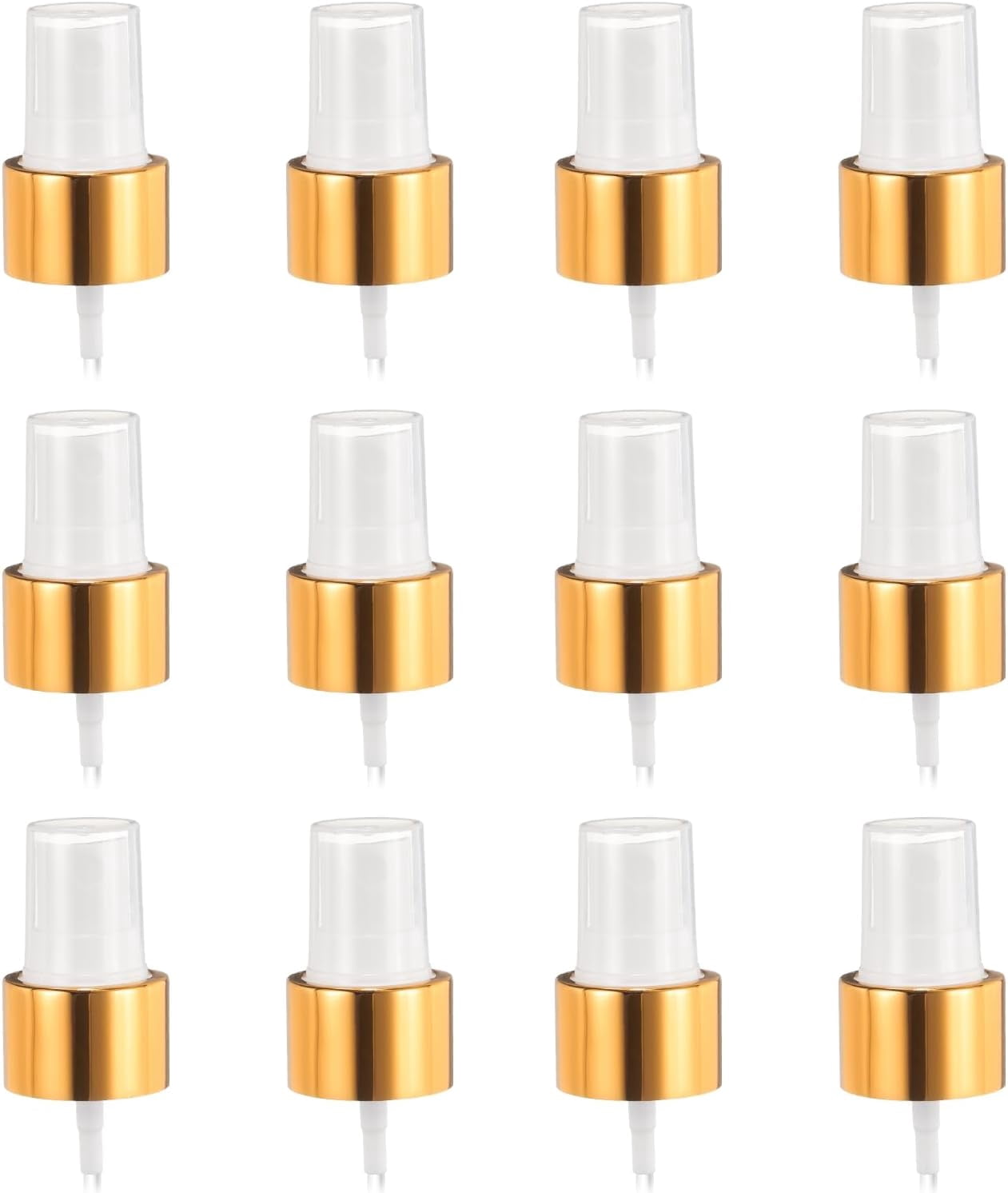 12 Pcs Gold White Spray Top, 24/410 Fine Mist Sprayer Reusable ...