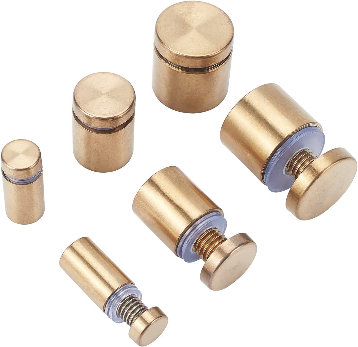 12 Pcs Golden Stainless Steel Standoff Screws Wall Sign Holders Screws ...