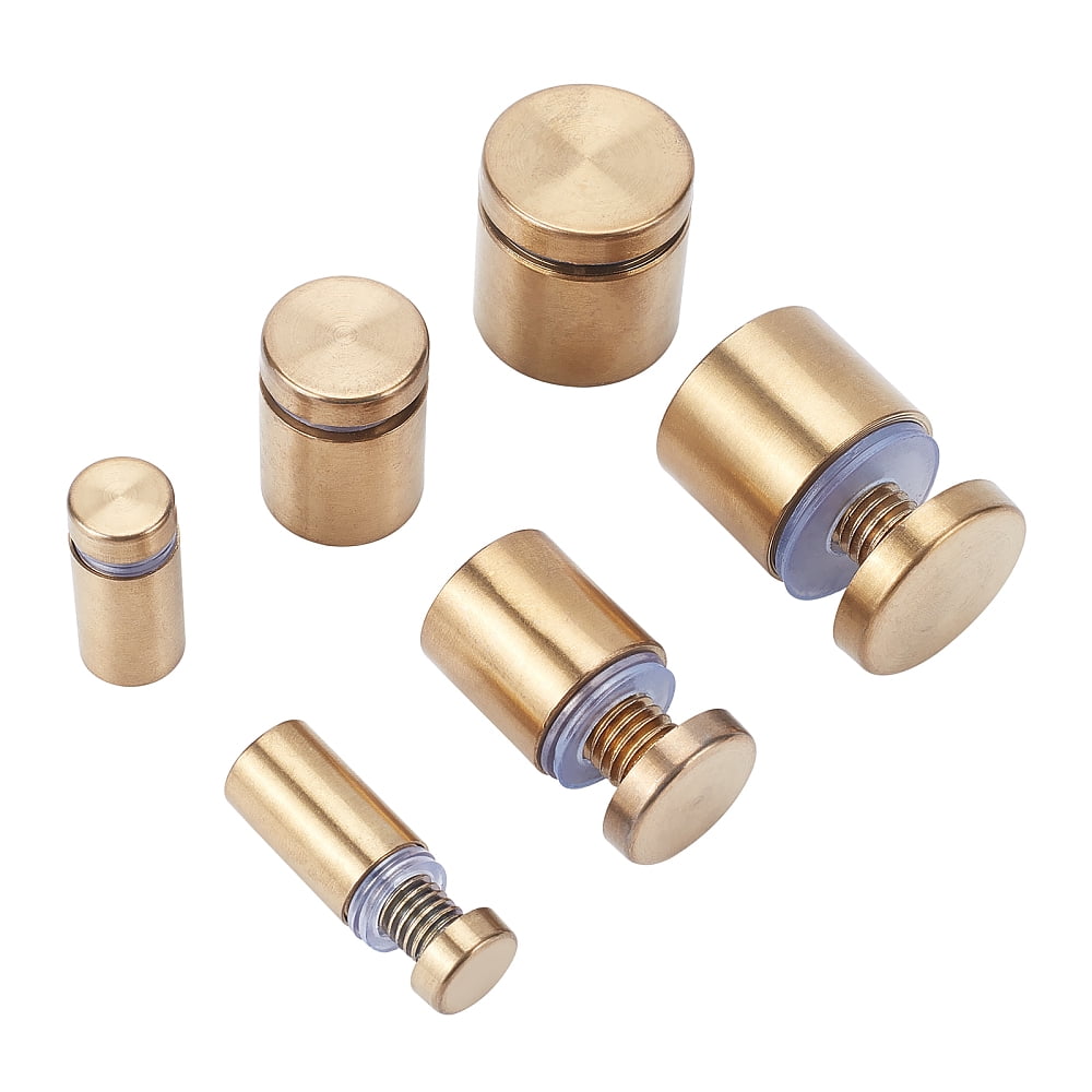12 Pcs Golden Stainless Steel Standoff Screws Wall Sign Holders Screws ...