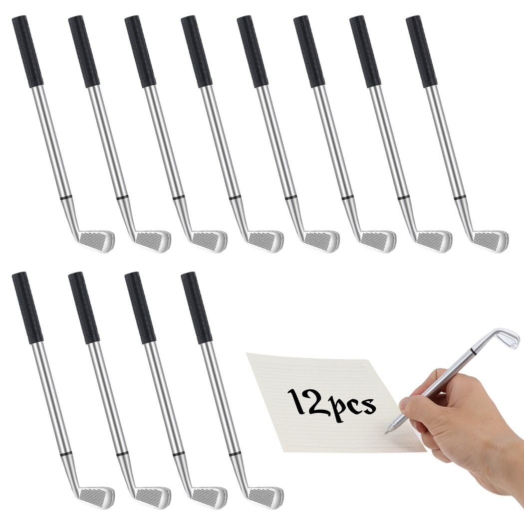 12 Pcs Golf Ballpoint Pens, Mini Golf Clubs Pens, Black Gel Ink Pen, as ...