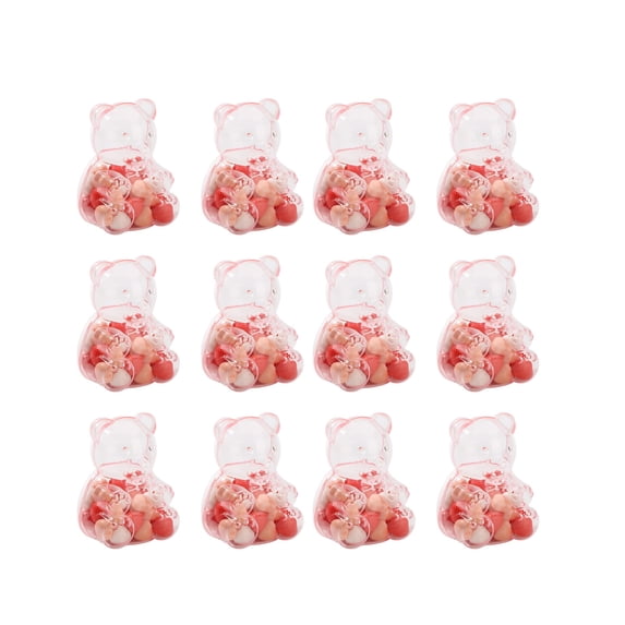 12 Pcs Gummy Bear Shaped Containers, Large Clear Plastic Candy Boxes ...