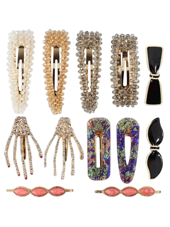 Scunci Cute Mini Metal Open-Center Snap Clip Barrettes, All Day Hold ...