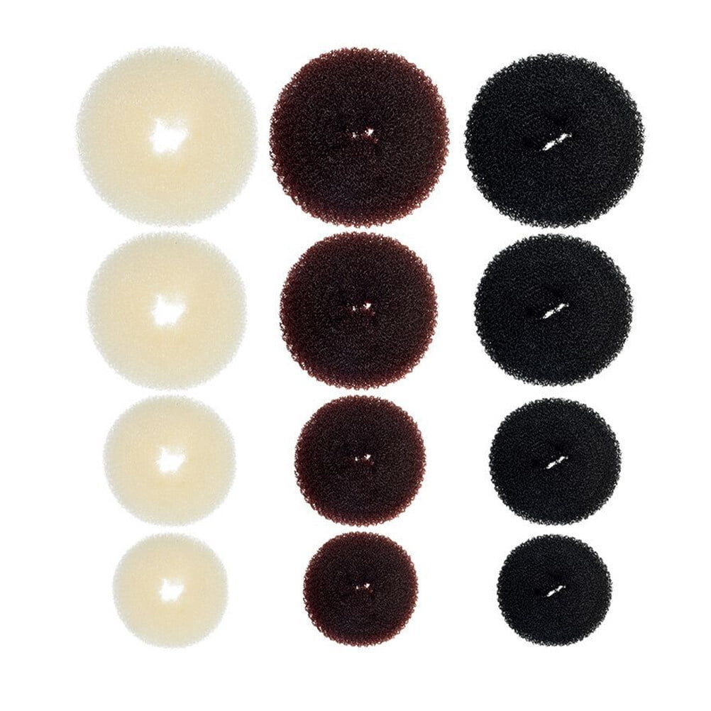 12 Pcs Hair Nets Ponytail Holders Bud Circle Donut Accessories Miss ...