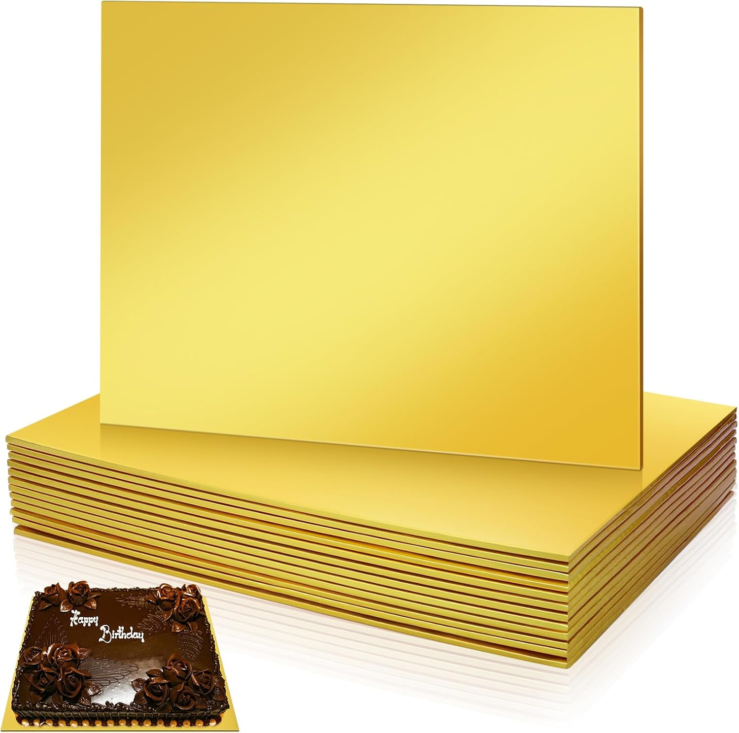 12 Pcs Half Sheet Rectangle Cake Drum Board Greaseproof Rectangle Cake ...