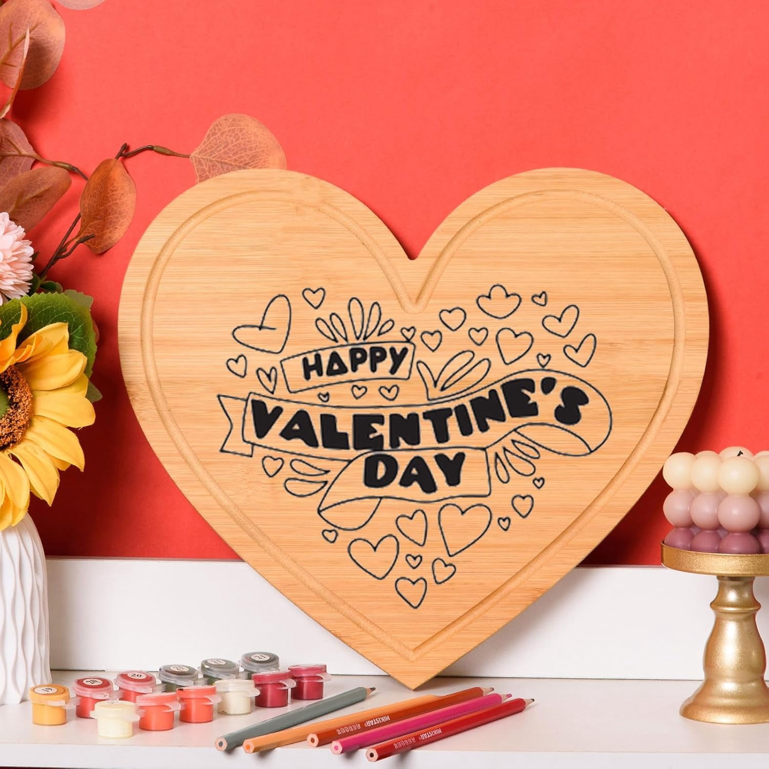 12 Pcs Heart Shaped Cutting Boards with Juice Groove Valentine's Day ...